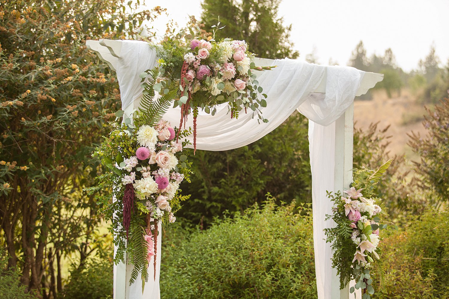Pacifica, a Garden in the Siskiyous Summer wedding by pond